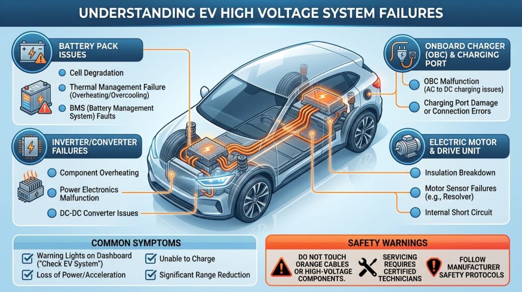 Electric Vehicle (EV) High Voltage System Failures